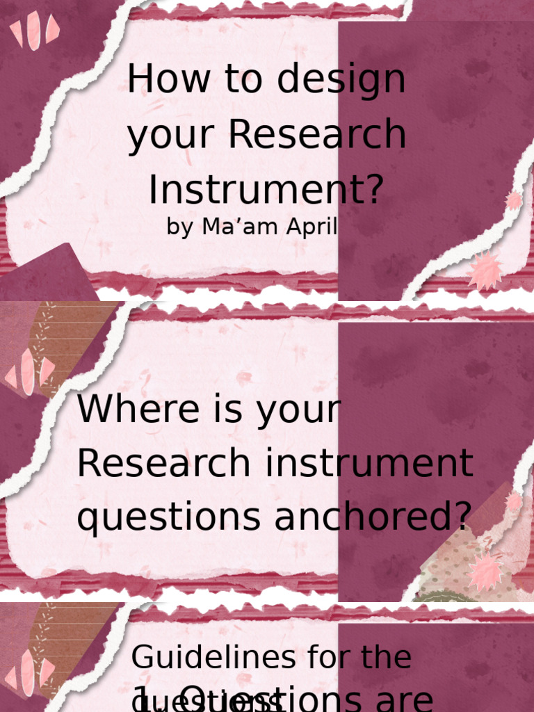 How To Design Your Research Instrument | PDF