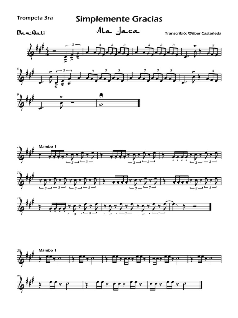 Simplemente Gracias-Trompeta en Sib 3 | PDF