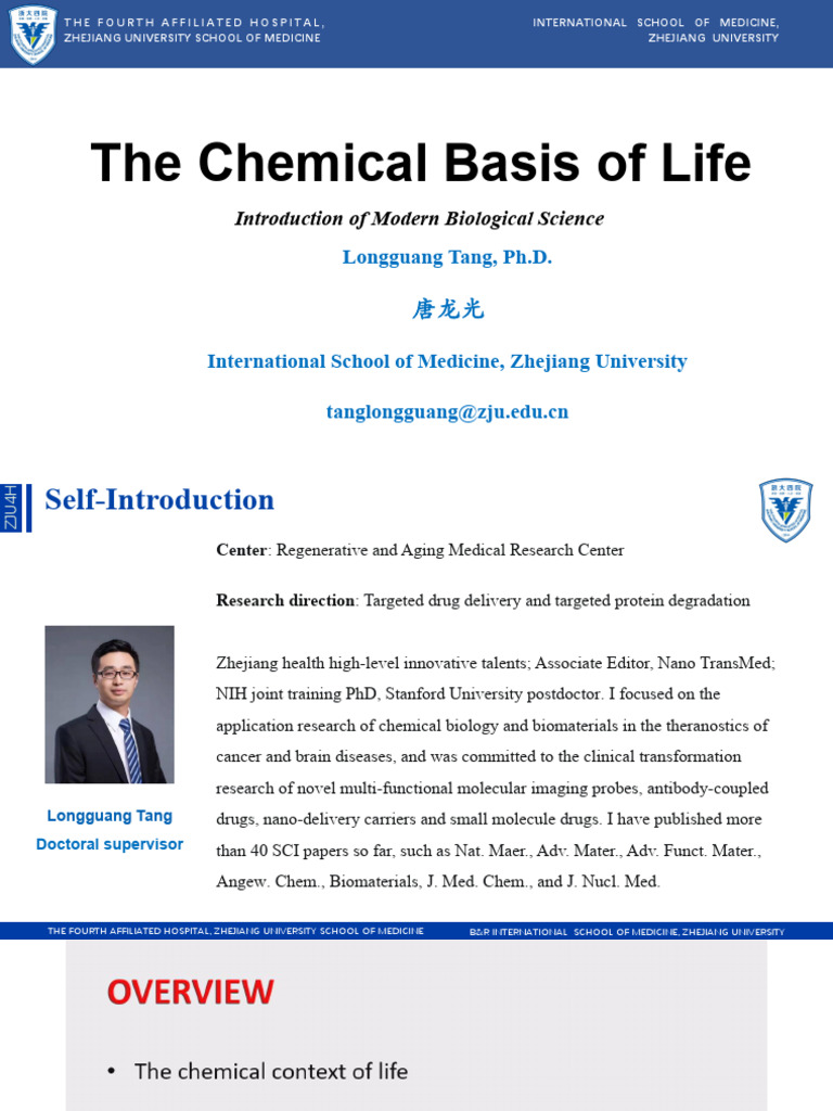Chemical Basis of Life Overview | PDF | Nucleic Acids | Dna