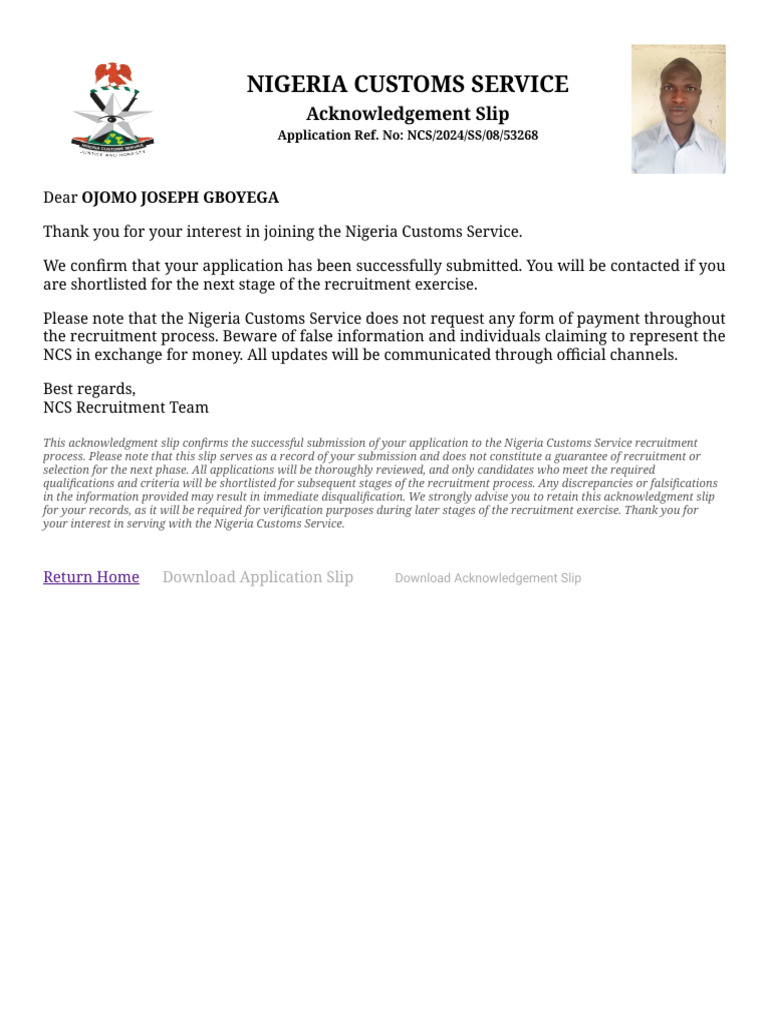 Print Acknowledgment Slip (1) | PDF