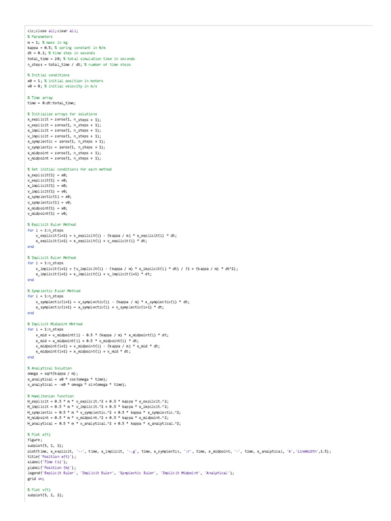 Matlab Code For Structural System | PDF