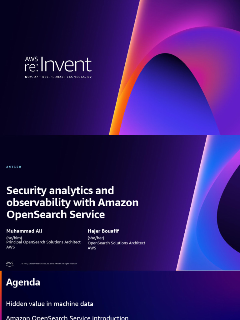 ANT350 Security Analytics and Observability With Amazon OpenSearch Service | PDF | Amazon Web ...
