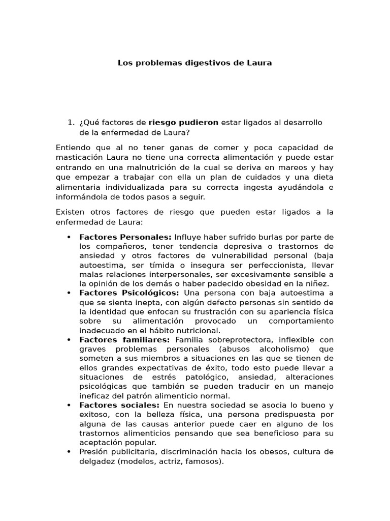 los problemas dijestivo de laura | PDF