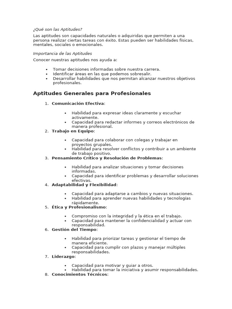 Aptitudes: Definición y Ejemplos | PDF | Creatividad | Las emociones