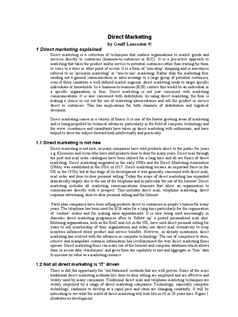 1 Direct Marketing Explained | Download Free PDF | Direct Marketing ...