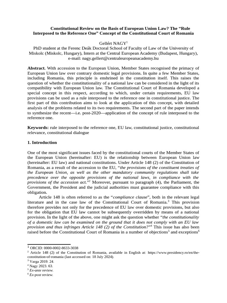 Rule Interposed to the Reference One | PDF | European Union Law ...