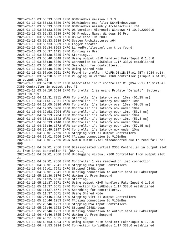 Ds4windows Log 20250110.0 | PDF | Microsoft | Xbox 360