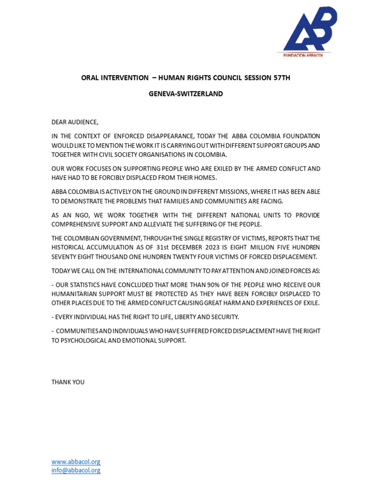 Oral Intervention HRC Fundacion Abbacol | PDF