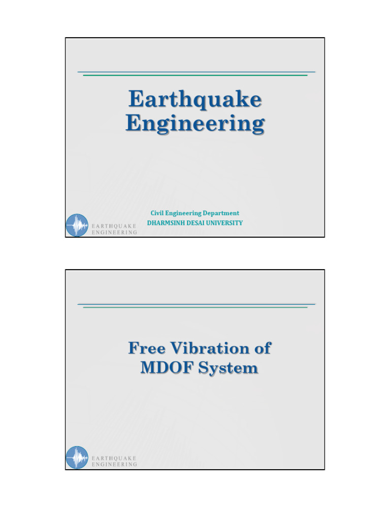 L9 - Free Vibration of MDOF Systems | PDF | Eigenvalues And Eigenvectors | Matrix (Mathematics)