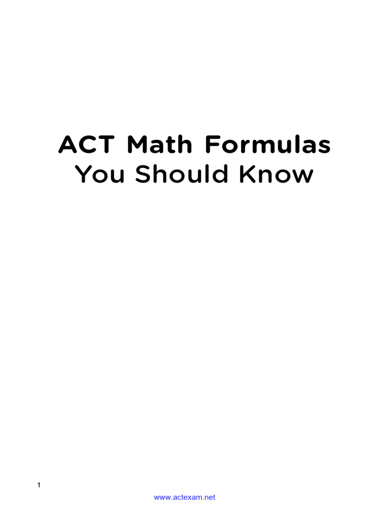 formula pdf-to-be副本.pages - ACT_Math_Formulas | PDF | Equations | Area