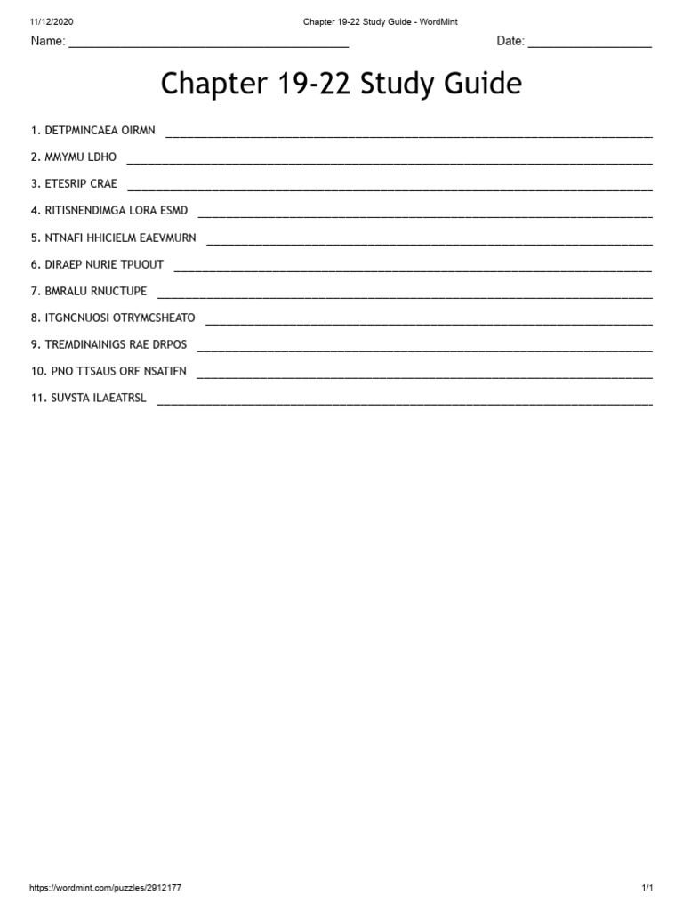 Chapter 19-22 Study Guide Questions | PDF