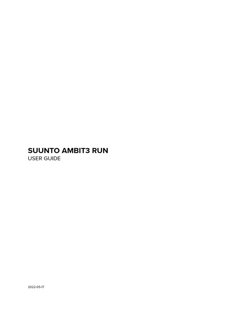 Suunto Ambit3 Run UserGuide en | PDF | Compass | Global Positioning System