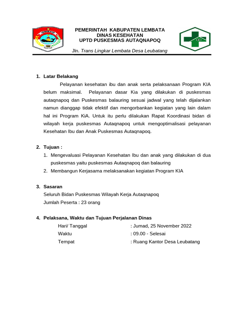 Laporan Rapat Bidan November | PDF