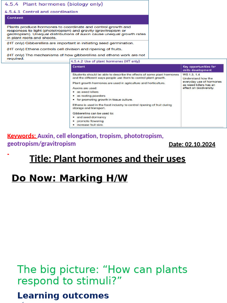 Plant Hormones and Their Uses | PDF | Auxin | Botany
