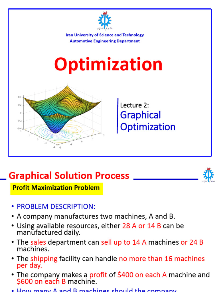 Lecture 2 Graphical Optimization | PDF | Mathematical Optimization ...