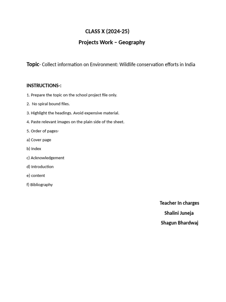 Class X Geography Project 2024-25 | PDF