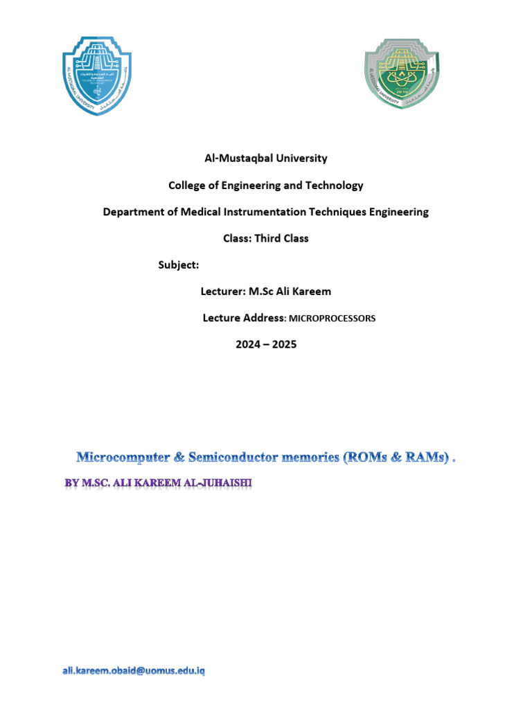 lec2-microprocess | PDF | Random Access Memory | Read Only Memory