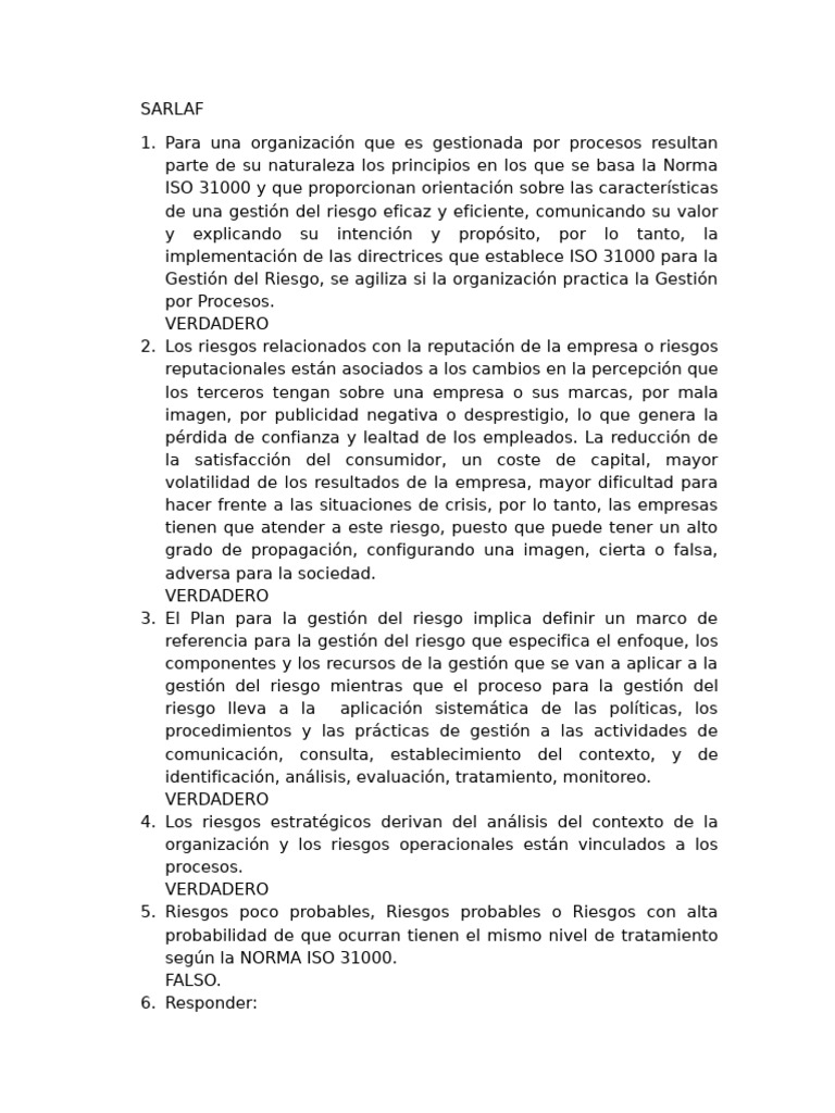 Sarlaf - Evaluaciones de Modulos | PDF | Business | Evaluación