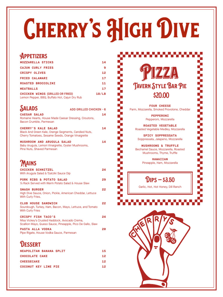 2023 12 11 - Cherrys Menu | PDF | Salad | Pancake