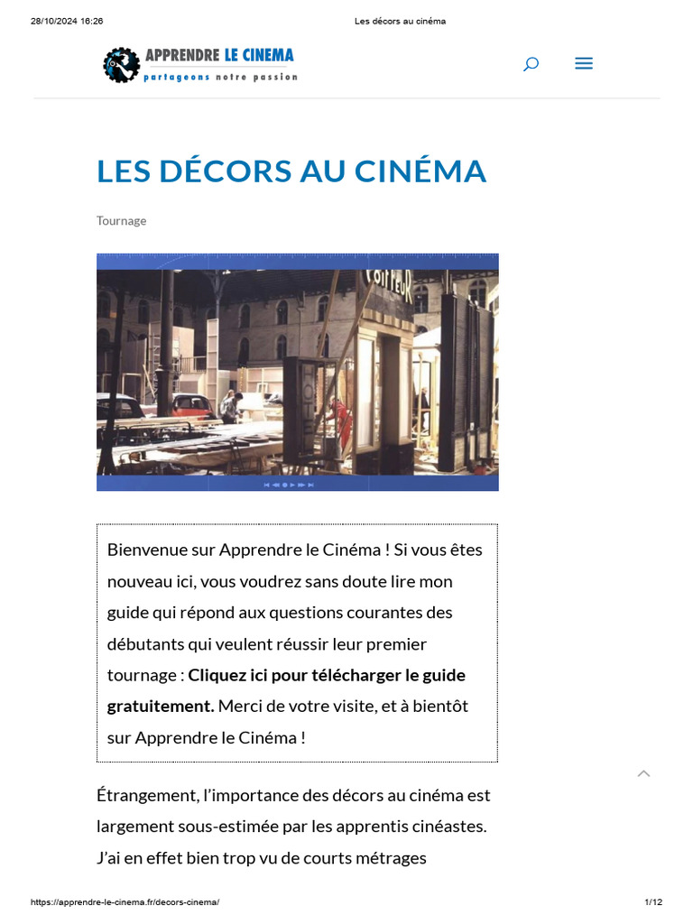 Importance des décors au cinéma | PDF | Cinématographie | Imagerie