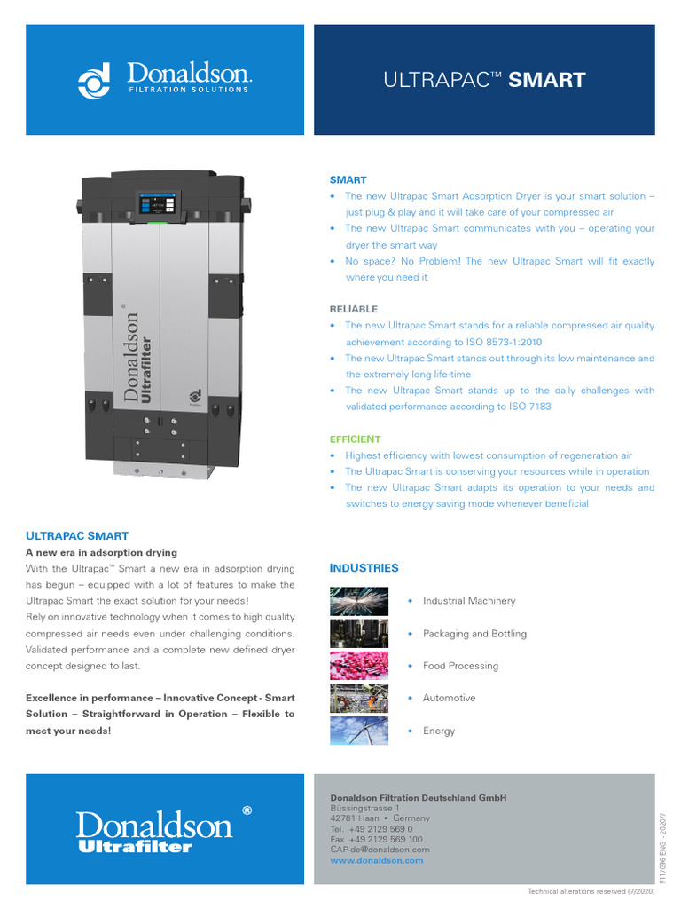 Ultrapac Smart Heatless Adsorption Dryer | PDF | Filtration | Adsorption