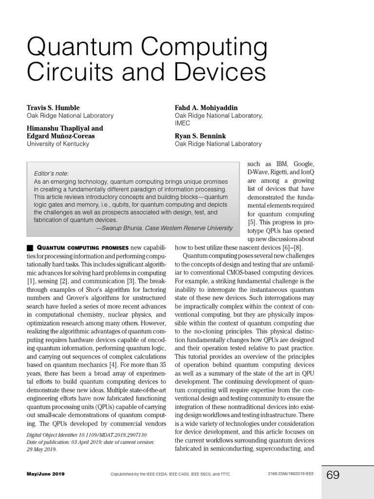 4 Quantum_Computing_Circuits_and_Devices | PDF | Quantum Computing | Quantum Entanglement