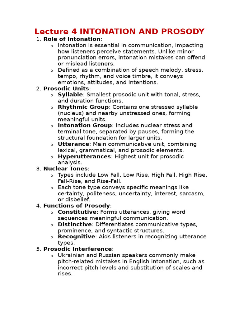 Intonation & Prosody Essentials | PDF