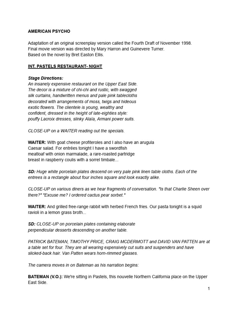 American Psycho | PDF