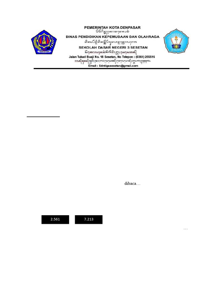 Sas Matematika Kelas Iv Semester I 2024 | PDF