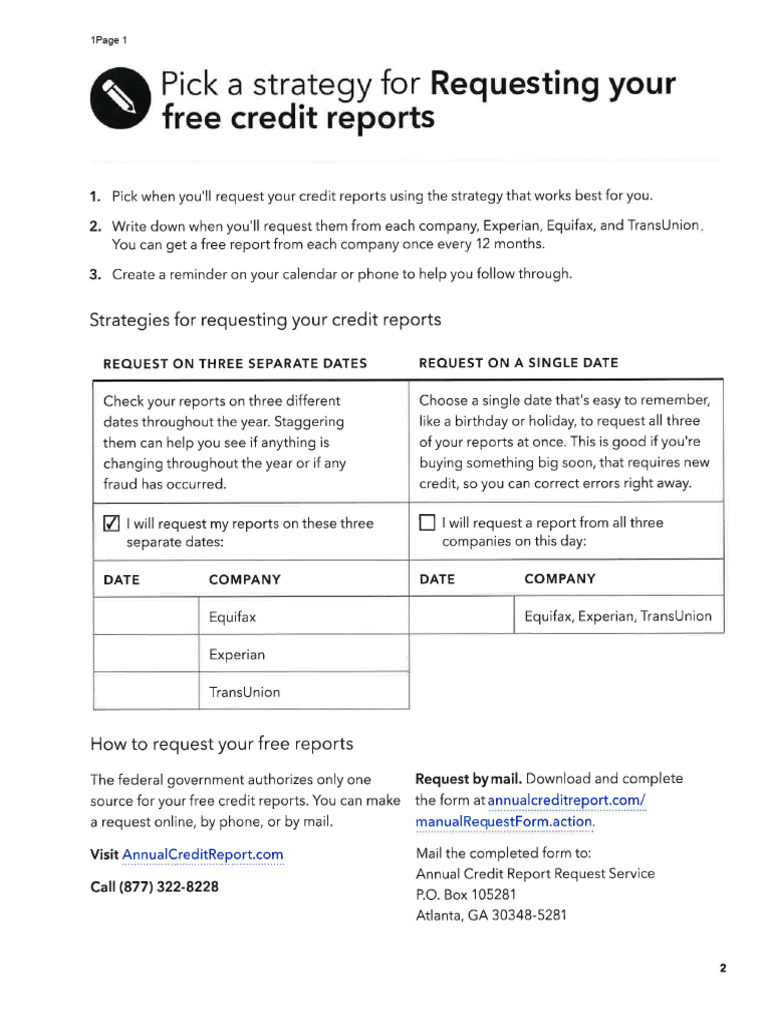 Credit Report Request Options | PDF