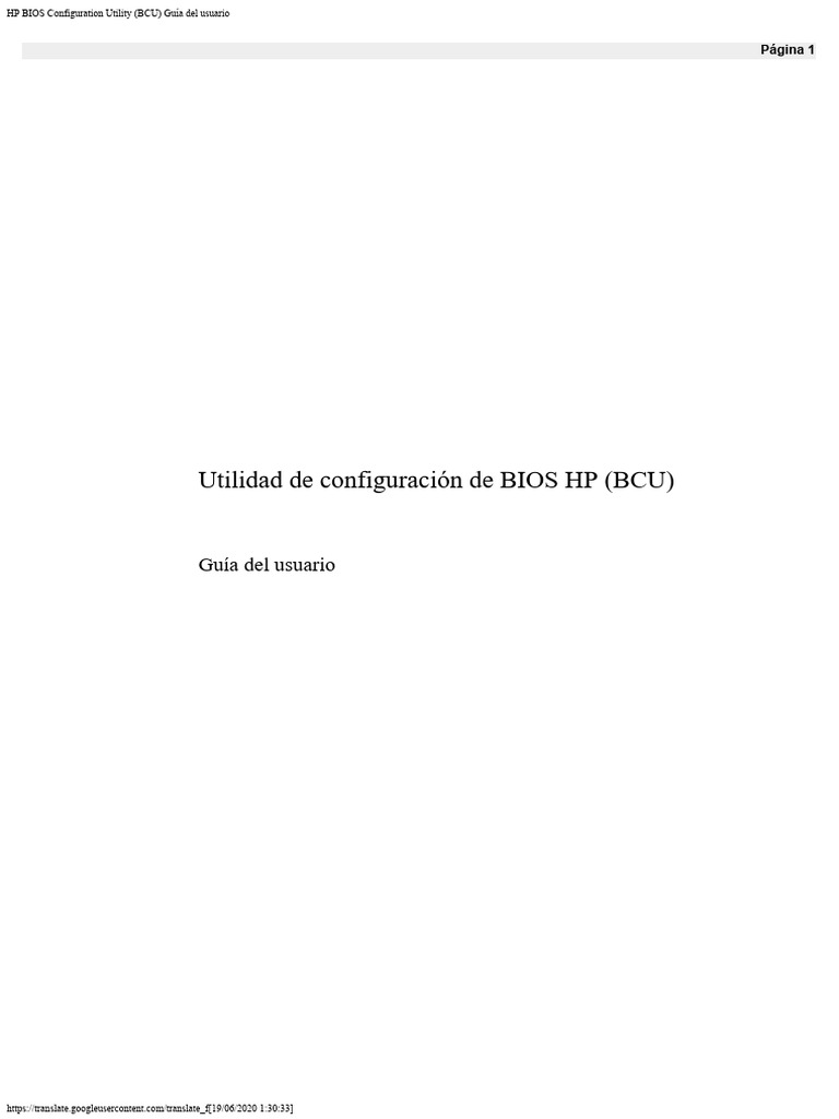 HP BIOS Configuration Utility (BCU) Guía Del Usuario | PDF | Bios ...