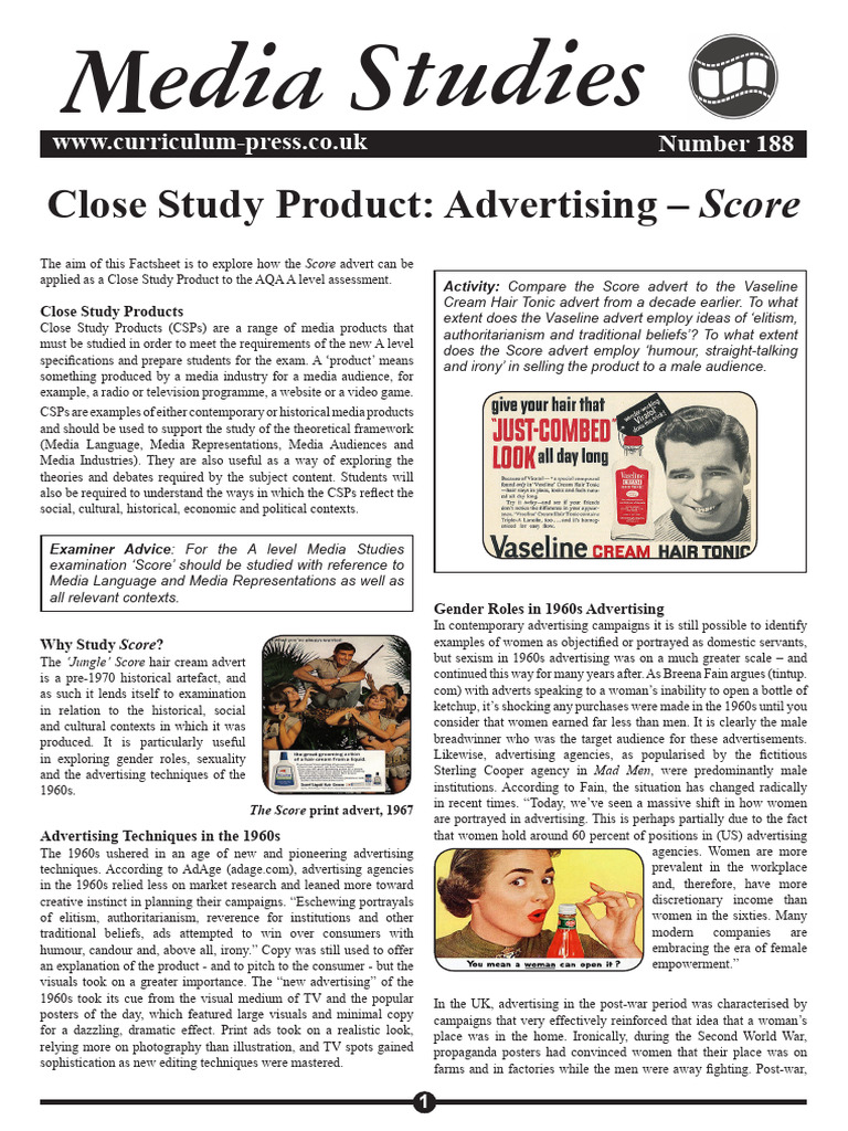 188 CSP Advertising Score | PDF | Advertising | Feminism