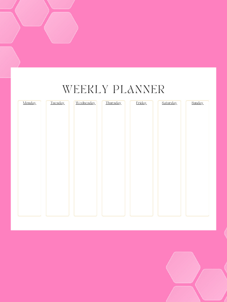 Weekly Planner Template | PDF