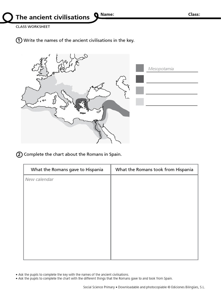 4c6b1-Social 8 10 Time History Worksheet Ancient Civilizations | PDF