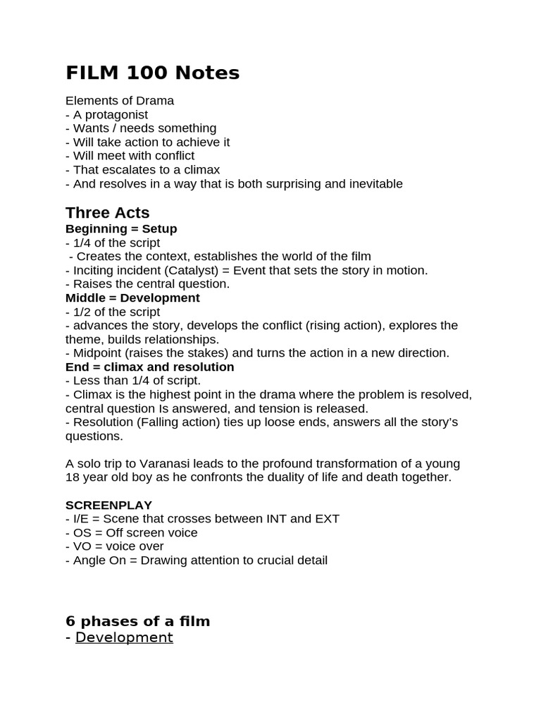 Film 100 Notes | PDF