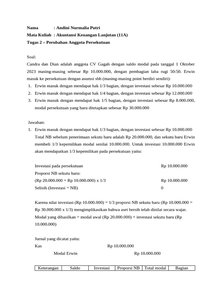 Andini Nurmalia Putri - AKL - Tugas 2 - R11 | PDF