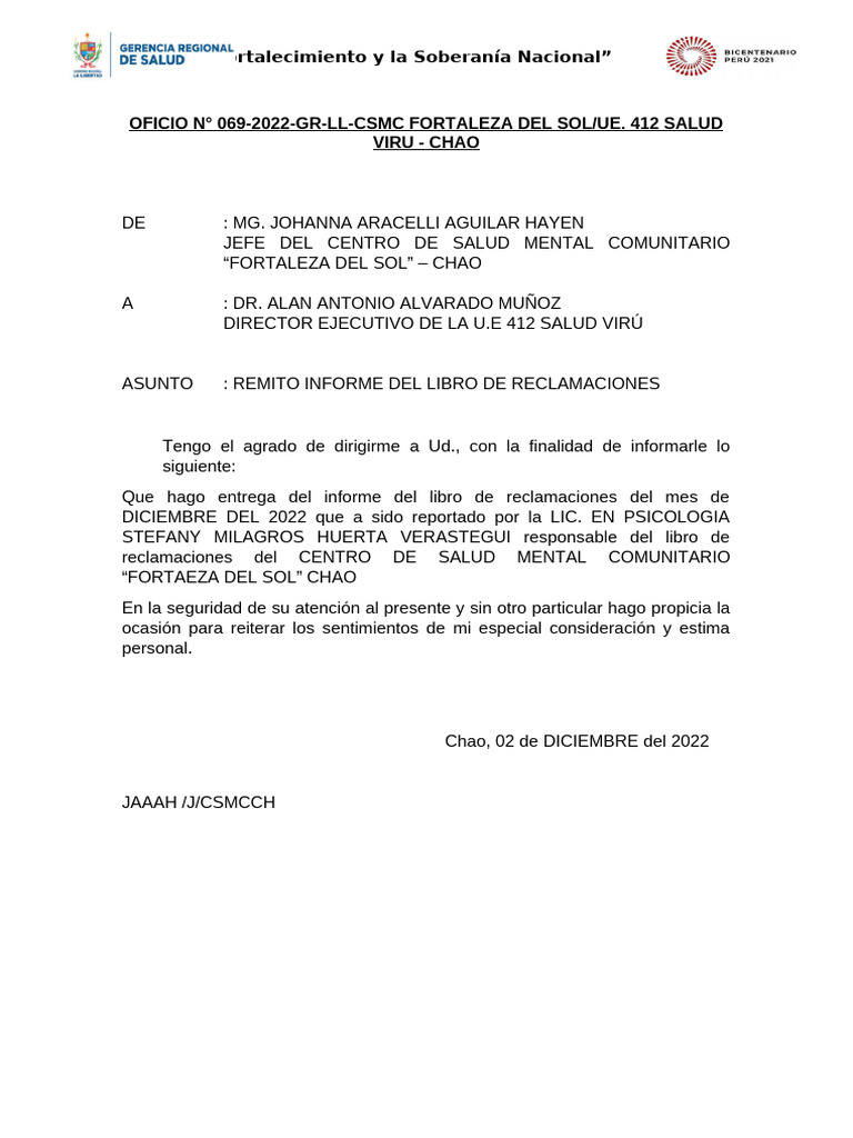 Informe de Reclamaciones Diciembre 2022 | PDF