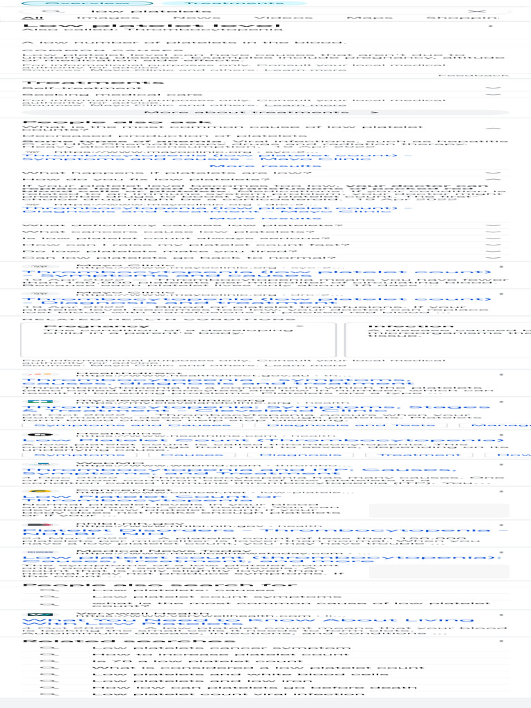 Low Platelets - Google Search | PDF | Platelet | Hematology