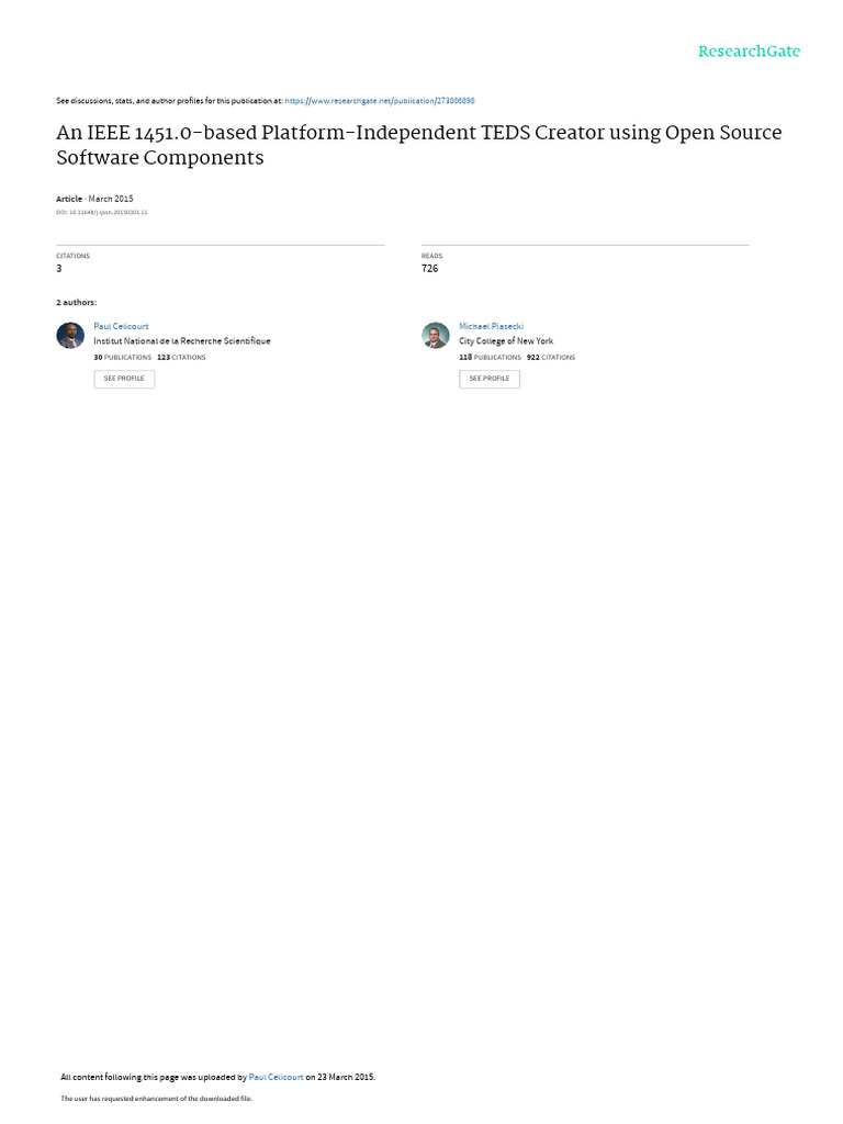 IEEE 1451 TEDS Creator with GUI | PDF | Model–View–Controller | Cross Platform Software