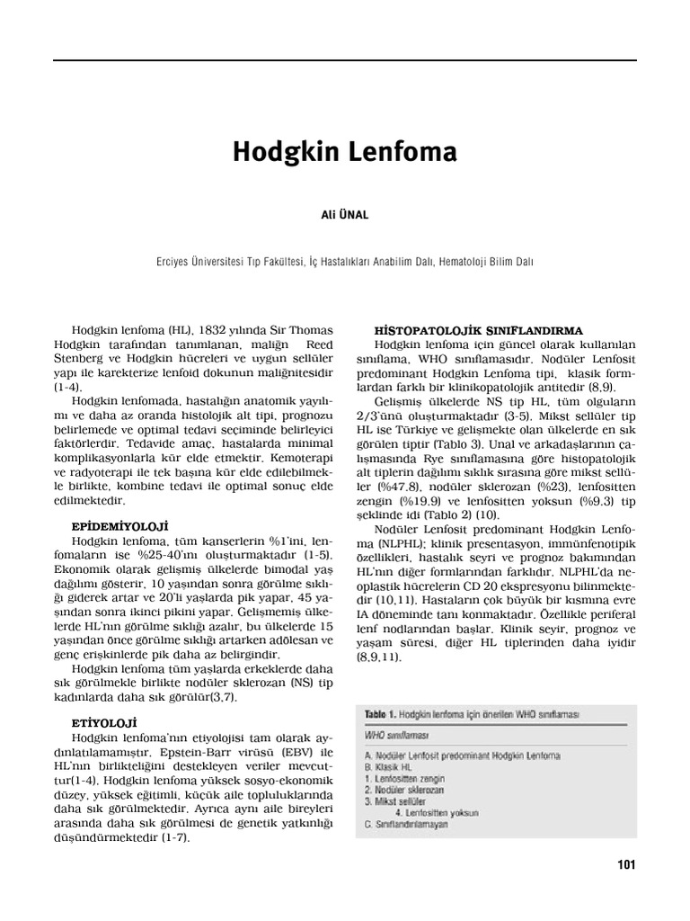 Hodgkin Lenfoma | PDF