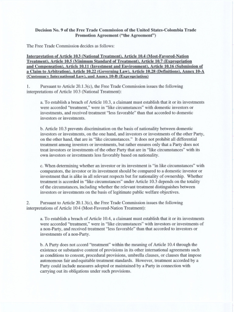 Free Trade Commission Decision No9 Final | PDF