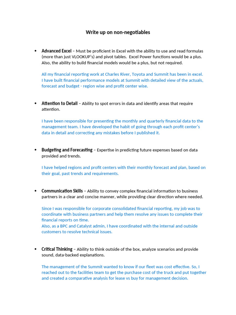 Non-negotiables Skills writeup | PDF | Forecasting | Data Analysis