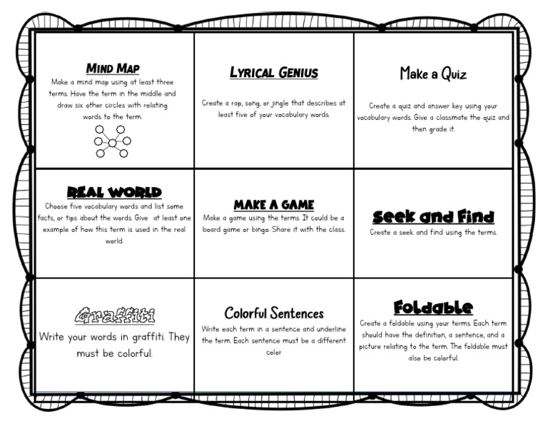 Creative Vocabulary Activities Guide | PDF