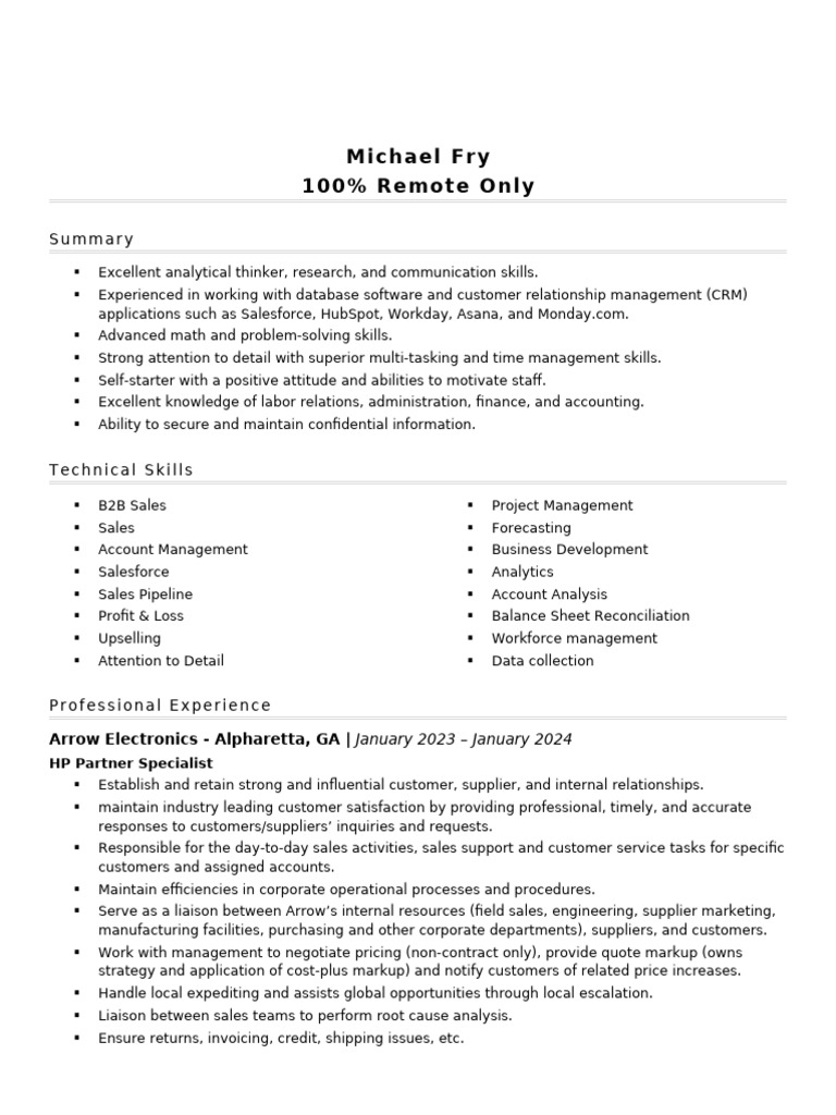 Michael Fry | PDF | Sales | Analytics