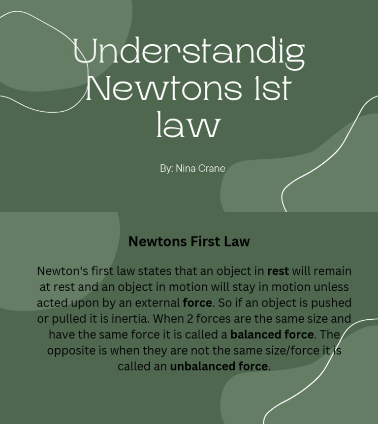 Understandig Newtons 1st Law of (1) | PDF