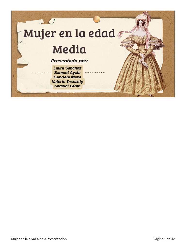 Mujer en La Edad Media Presentacion | PDF | Edades medias | Mujer