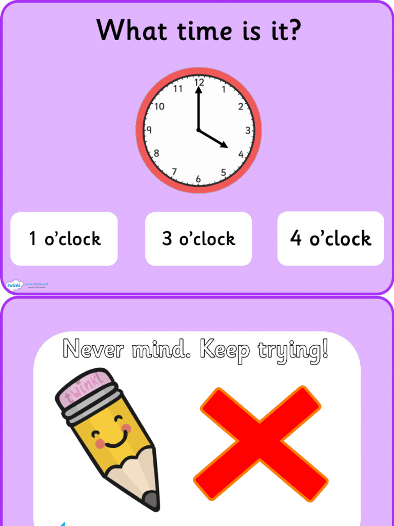 T N 943 Clock Matching Powerpoint Game Version 1 | PDF