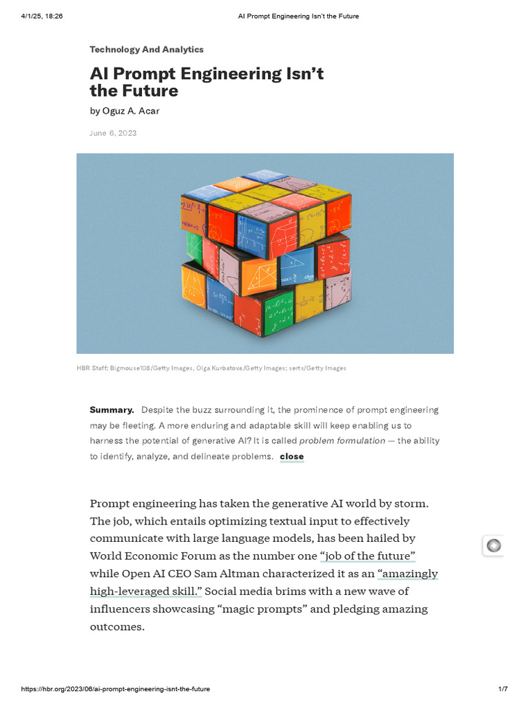 The Future Beyond Prompt Engineering | PDF | Artificial Intelligence ...