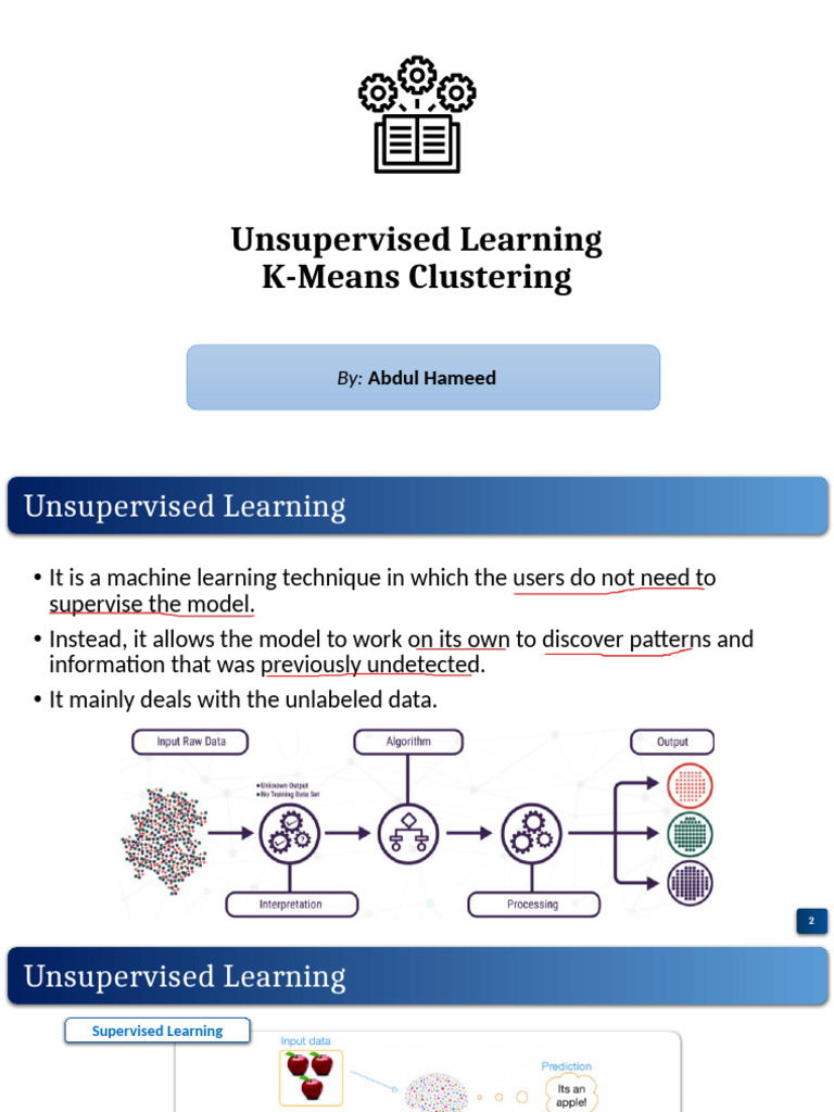 Lecture - 10 Unsupervised Learning & K-Means Clustering | PDF | Cluster Analysis | Theoretical ...