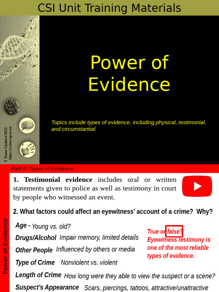 Power of Evidence PP T 24 | PDF | Crime Scene